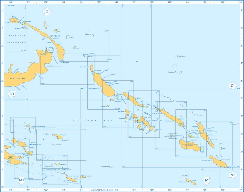 Admiralty Charts - Solomon Islands - Louisiade Archipelago - Bismarck Archipelago O2 115