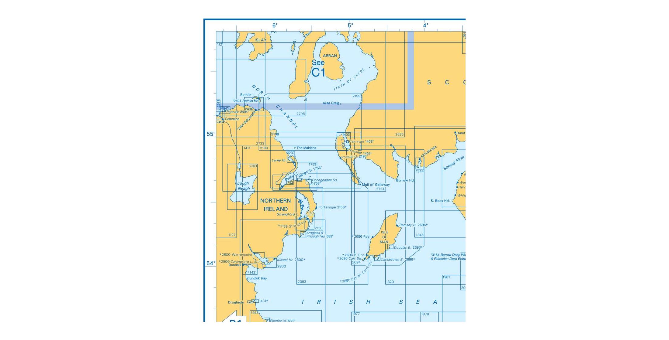Admiralty Charts - Irish Sea and East England B3 33 OutdoorGB