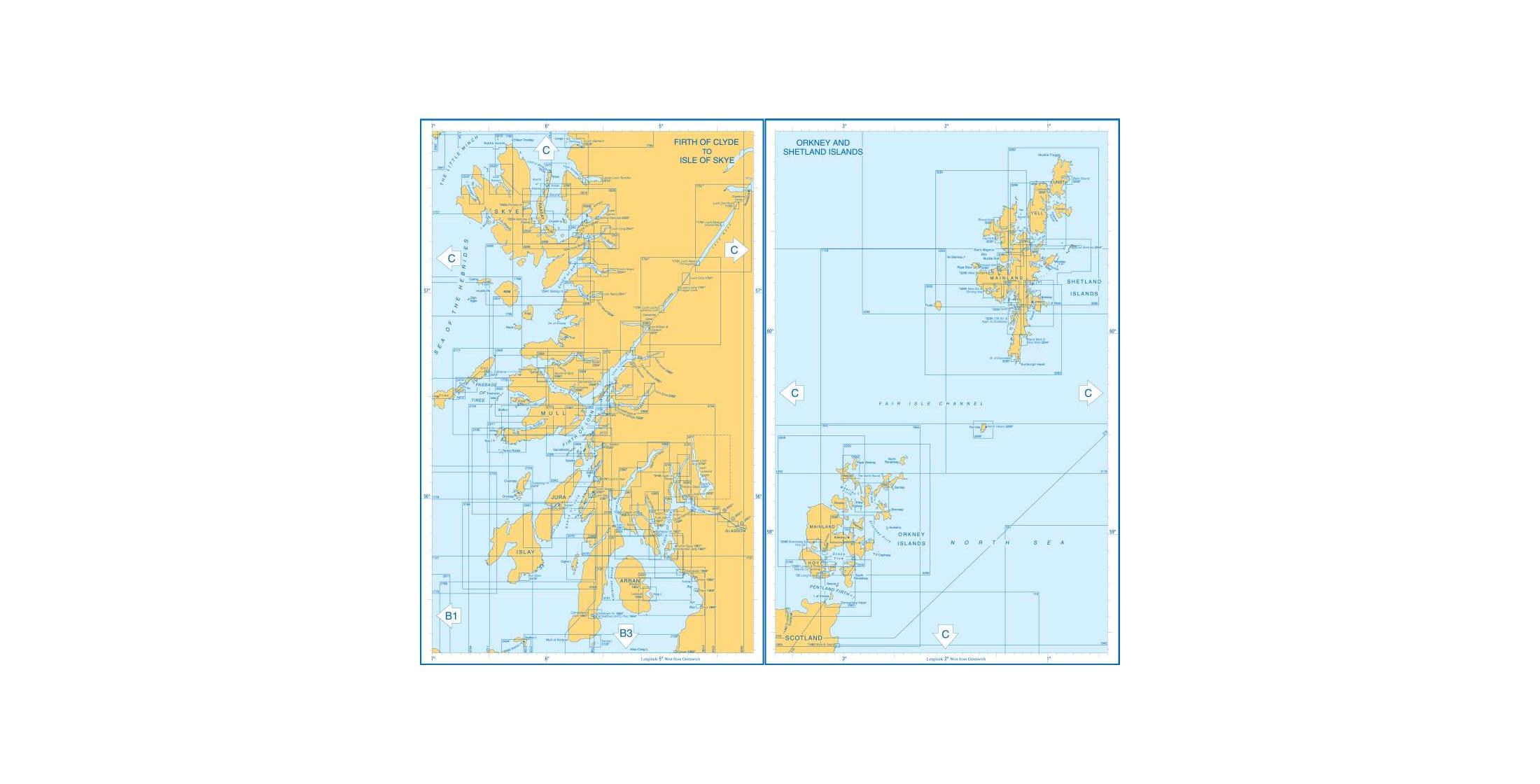 Admiralty Charts - Scotland - Firth of Clyde to Skye - Orkney ...