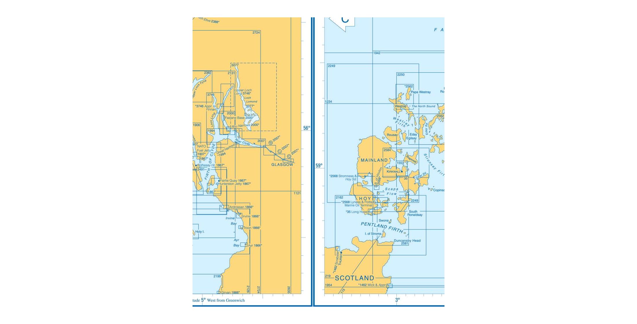 Admiralty Charts - Scotland - Firth of Clyde to Skye - Orkney ...
