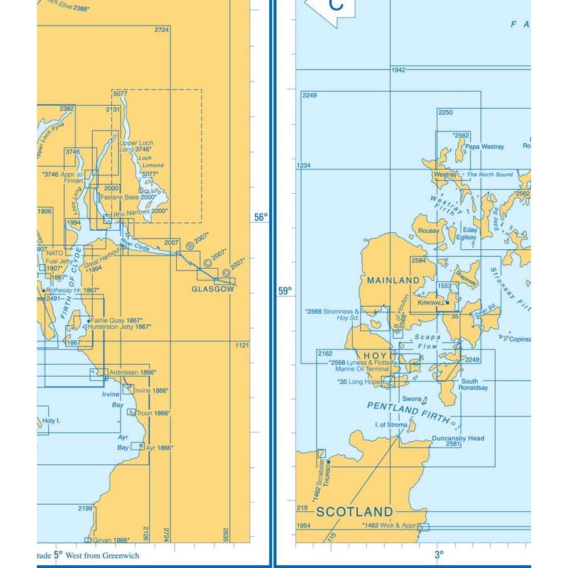 Admiralty Charts - Scotland - Firth of Clyde to Skye - Orkney ...