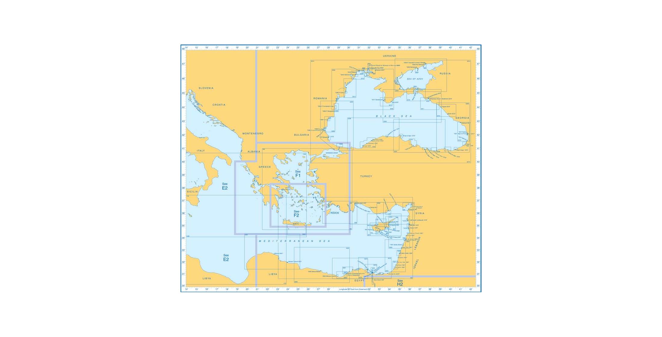 Admiralty Charts - Eastern Mediterranean Sea and Black Sea F 59 OutdoorGB