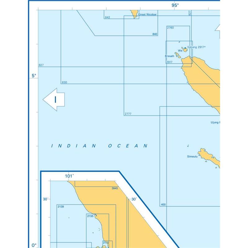 Admiralty Charts - Sumatera - Malacca Strait - Cocos - Keeling ...