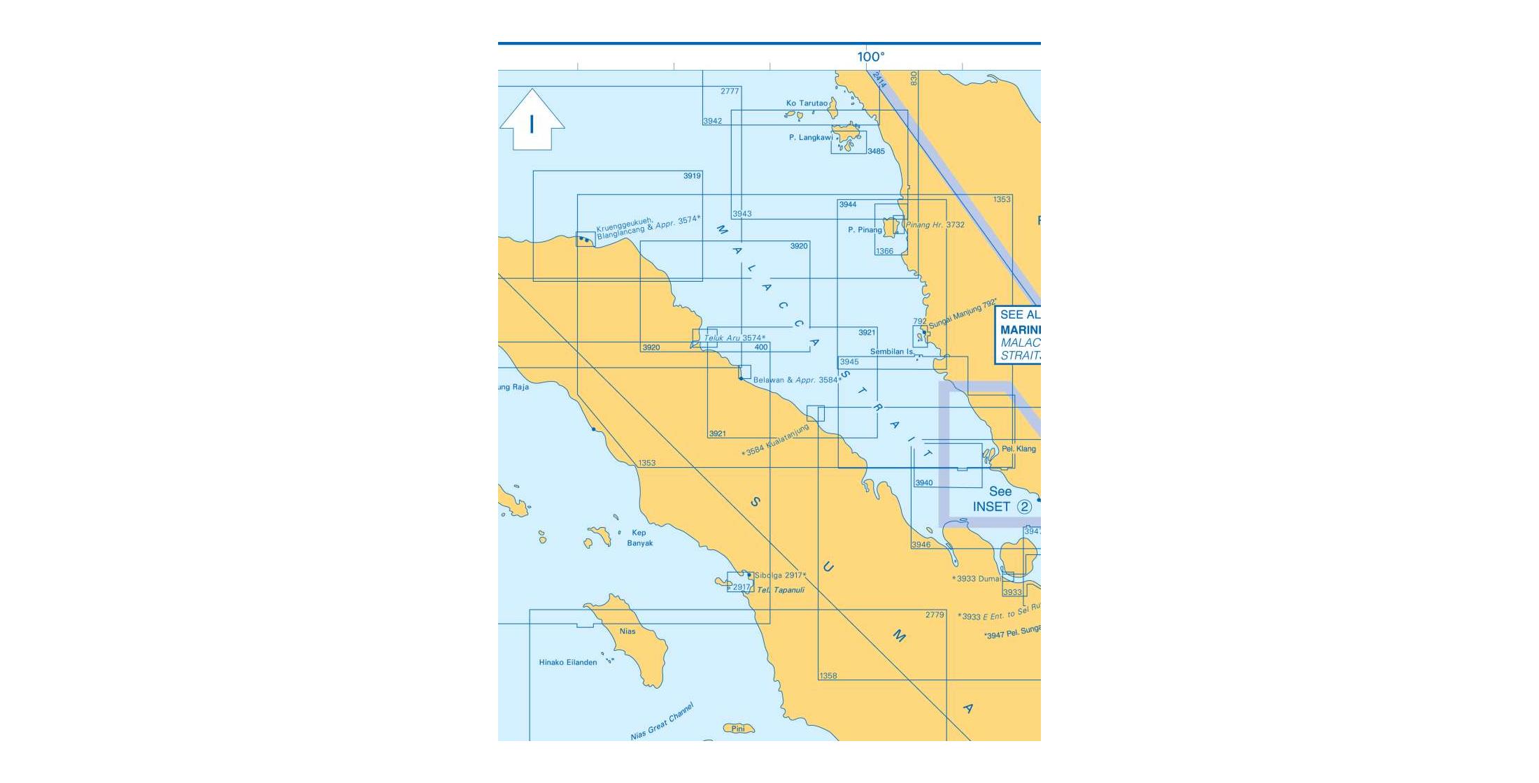 Admiralty Charts - Sumatera - Malacca Strait - Cocos - Keeling ...