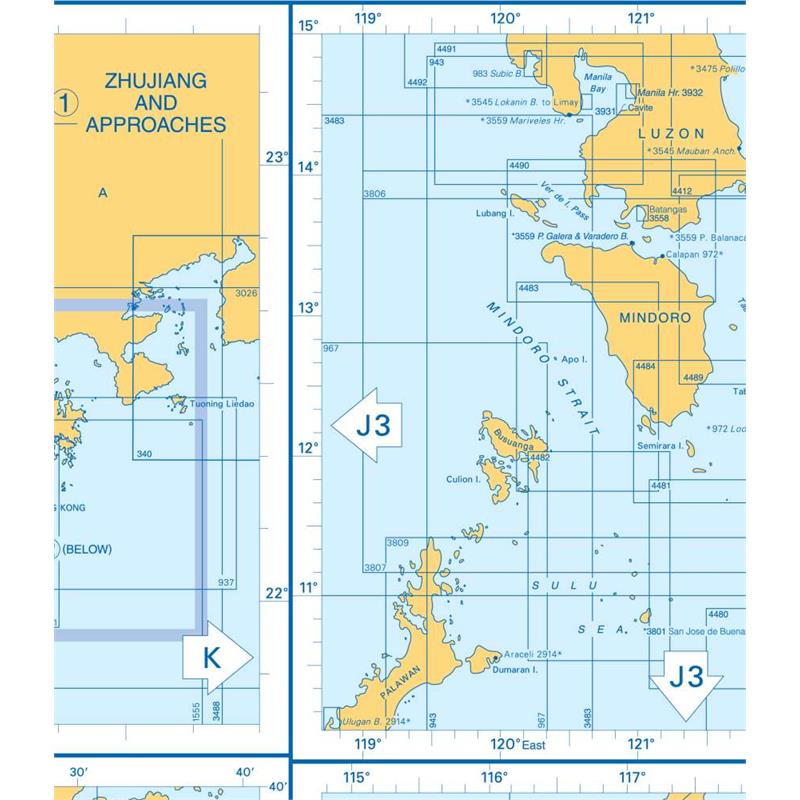 Admiralty Charts - Zhu Jiang - Hong Kong - Philippines Central Part ...