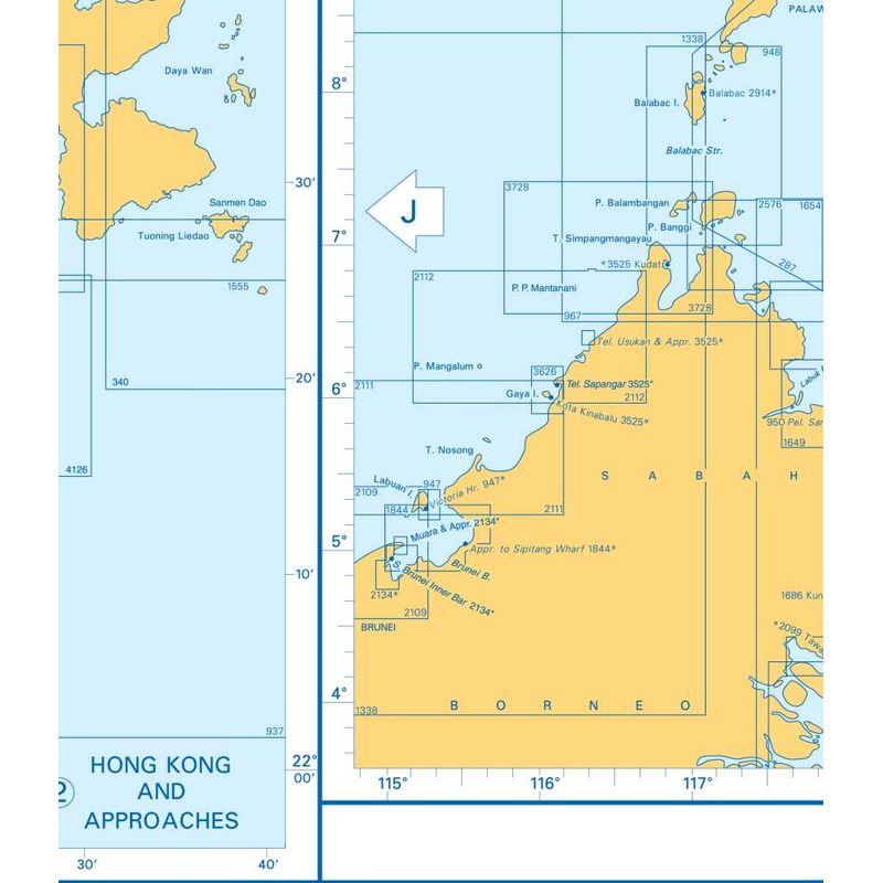 Admiralty Charts - Zhu Jiang - Hong Kong - Philippines Central Part ...