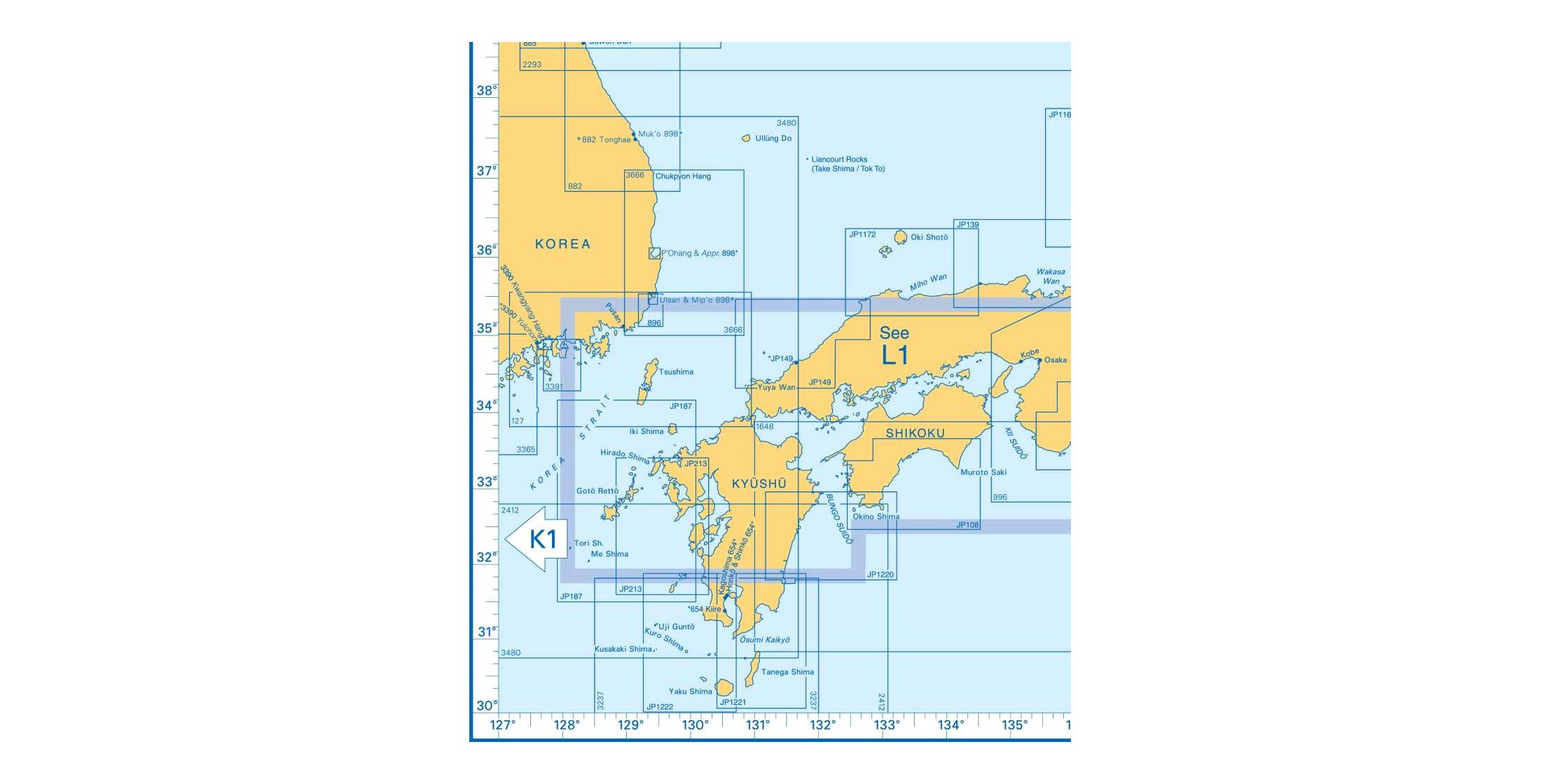 Admiralty Charts Russia - Pacific Coast - Eastern Korea - Japan - Tokyo ...