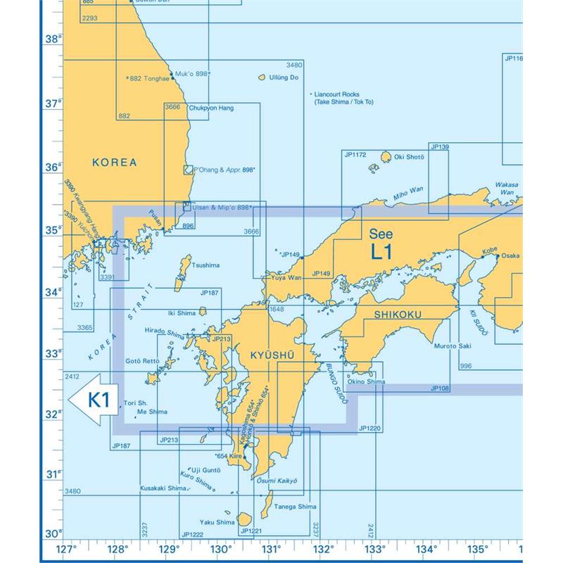 Admiralty Charts Russia - Pacific Coast - Eastern Korea - Japan - Tokyo ...