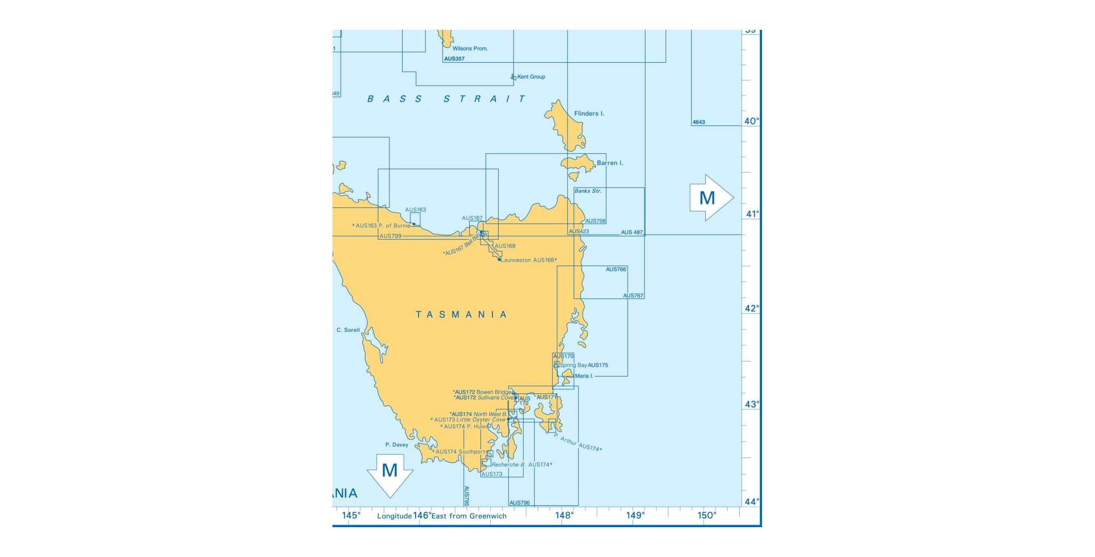 Admiralty Charts - N-W Australia - Torres Strait - Sydney - Bass Strait ...
