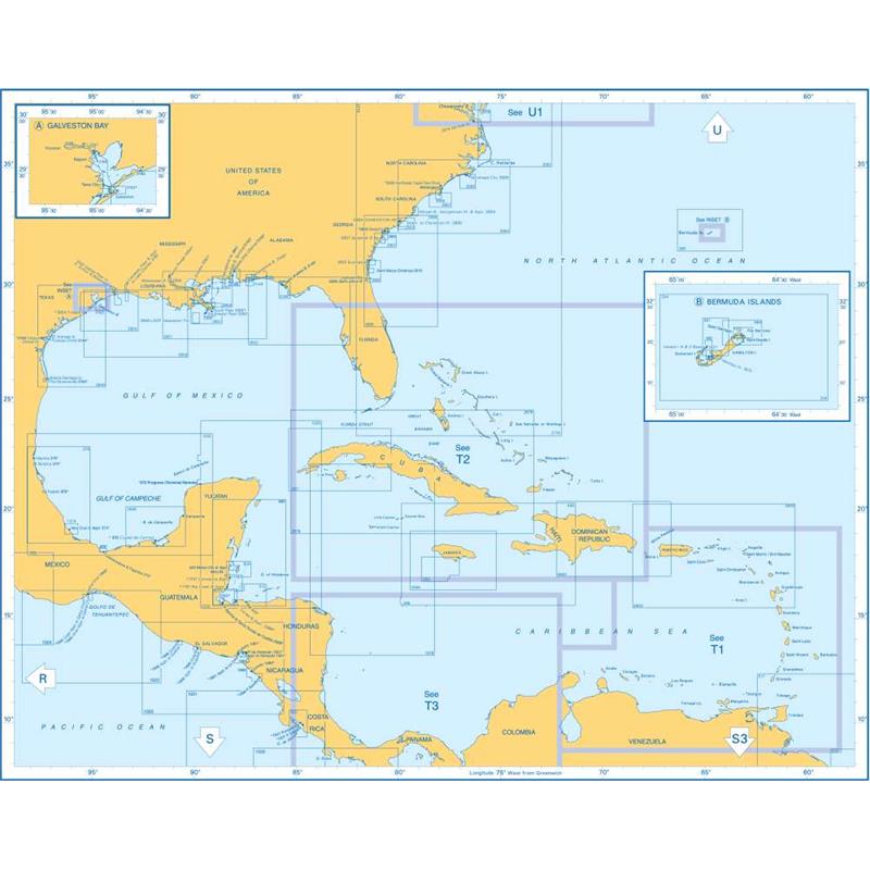 Admiralty Charts - West Indies and Central America and Bermuda Islands ...