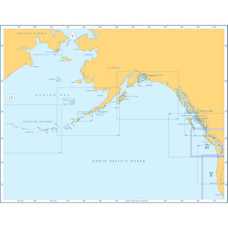 Admiralty Charts - Bering Sea and North Pacific Ocean Q 121 OutdoorGB
