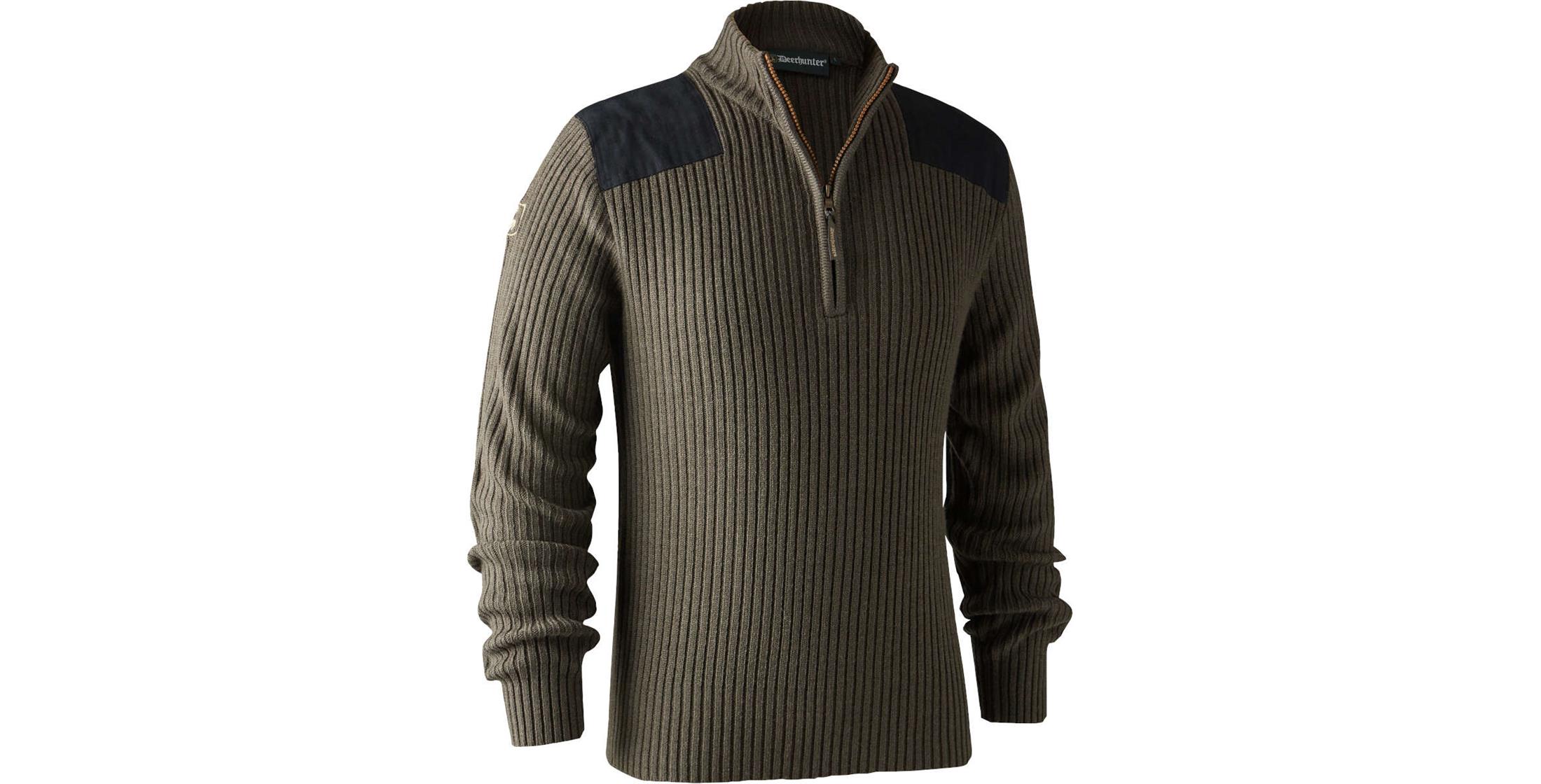 Deerhunter Mens Rogaland Knit Jumper with Zip Neck OutdoorGB