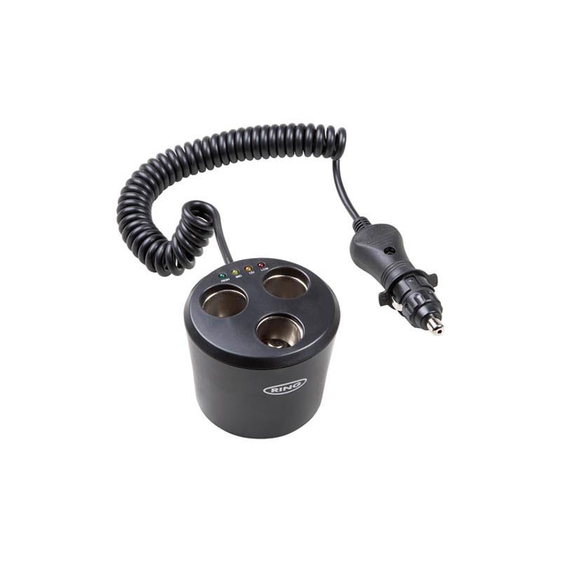 Ring Automotive 12V Triple Can Multisocket with Battery Analyser OutdoorGB