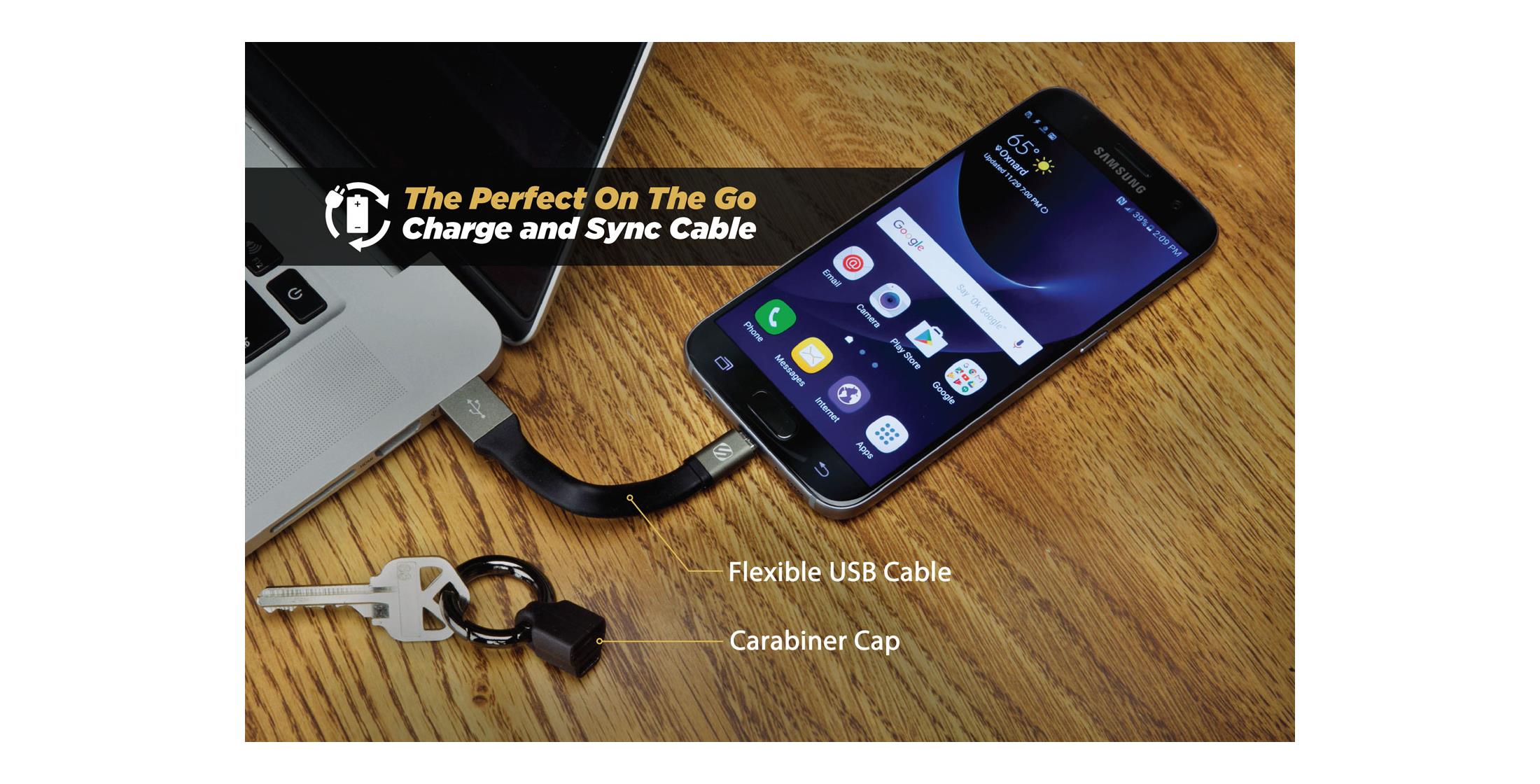 Scosche ClipSync Clip-On USB-C Charge and Sync Cable OutdoorGB