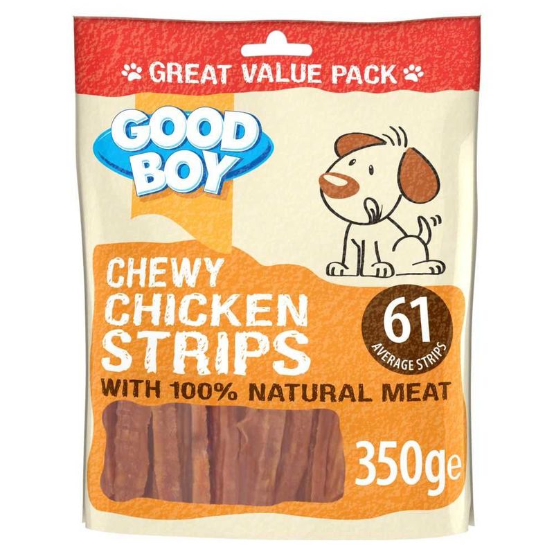 Good Boy Chewy Chicken Dog Treat Strips OutdoorGB