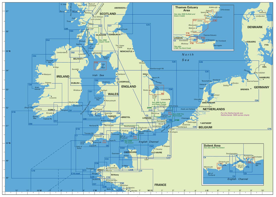 Imray C Charts English Channel - Irish and North Sea