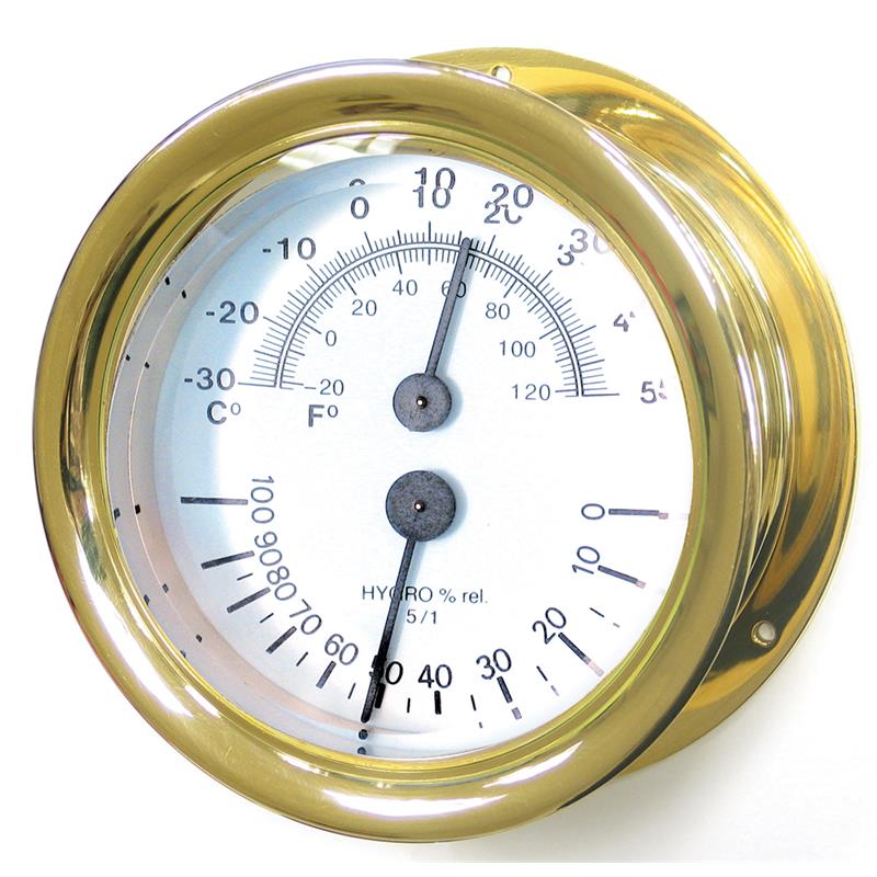 Capstan Range Marine Brass Comfortmeter with Thermometer and Hygrometer ...