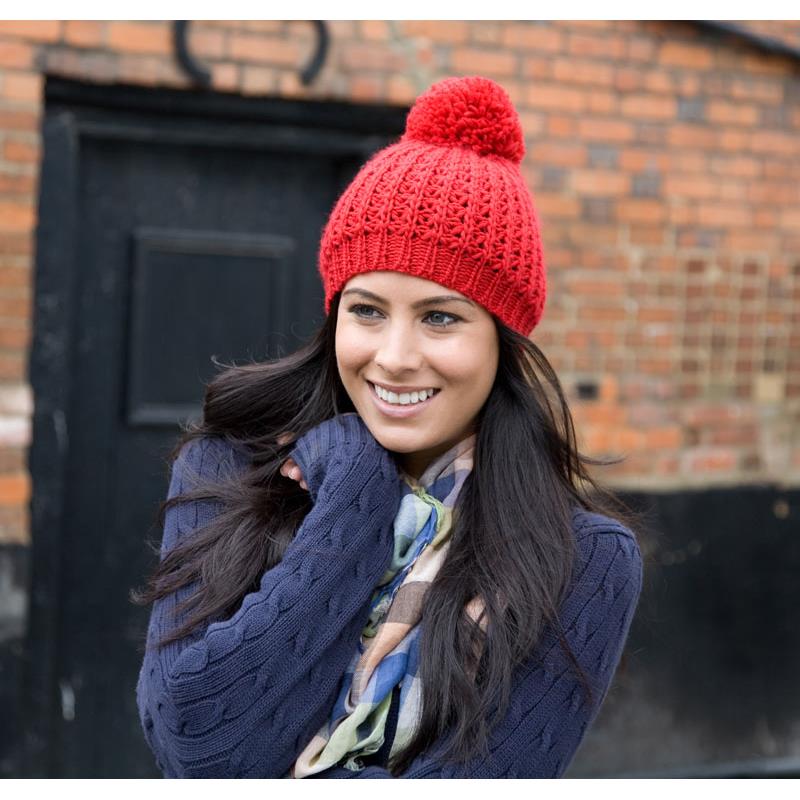 Result Knitted Flute Unisex Pom Pom Hat R162X OutdoorGB