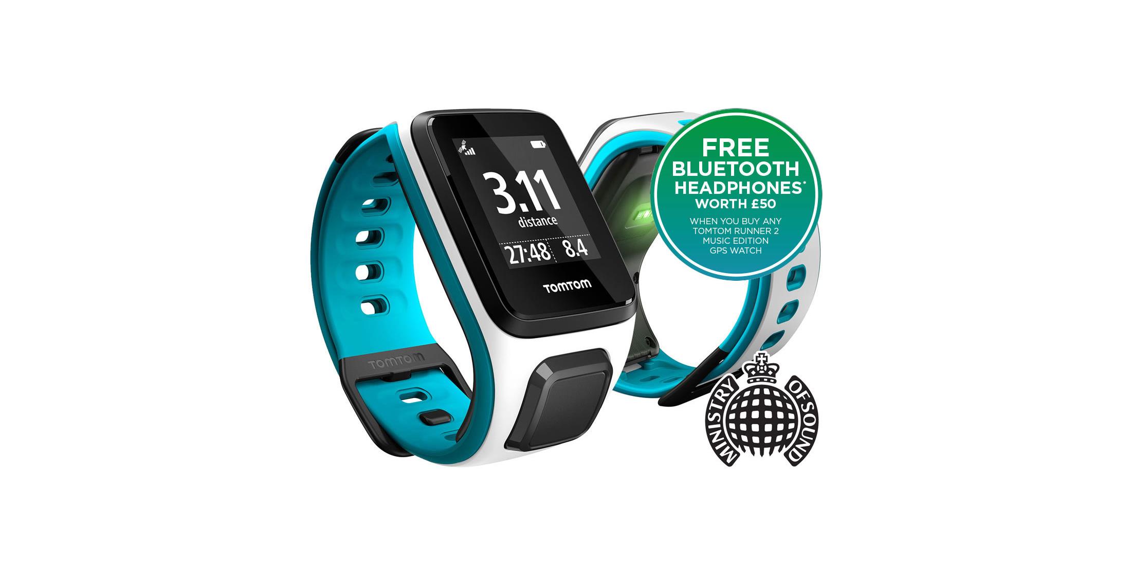 TomTom Runner 2 Music Cardio GPS HR Watch - Small Strap OutdoorGB