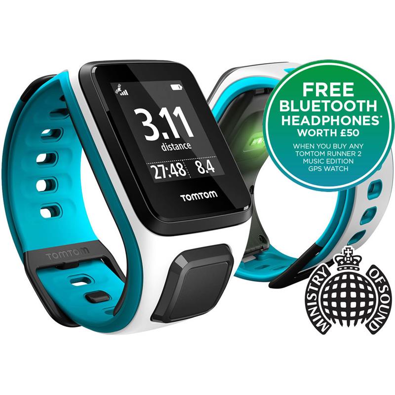 TomTom Runner 2 Music Cardio GPS HR Watch - Small Strap OutdoorGB