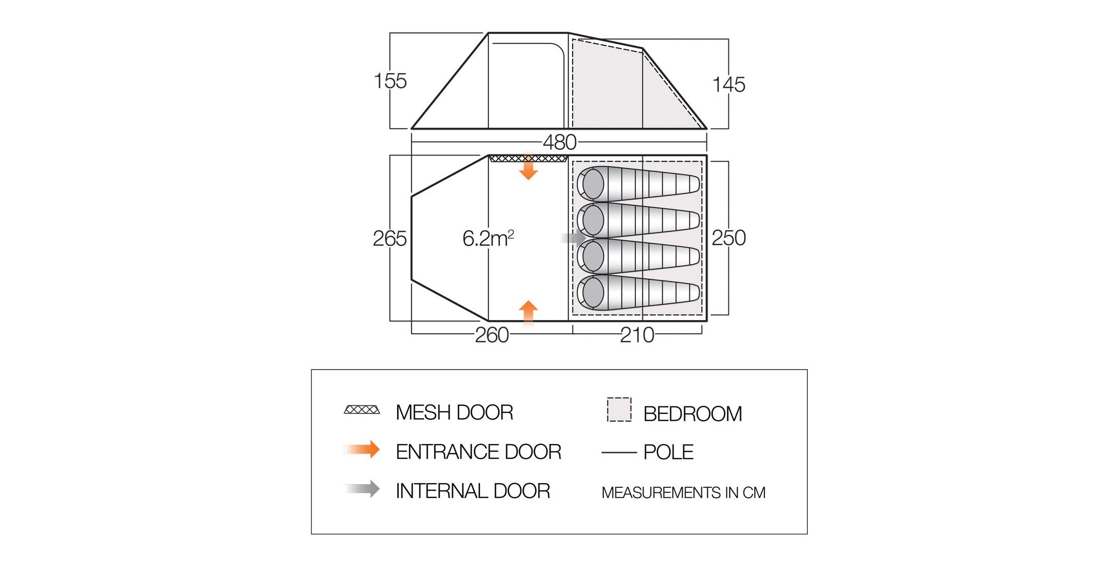 Vango Beta 450XL 4-Person Tent OutdoorGB